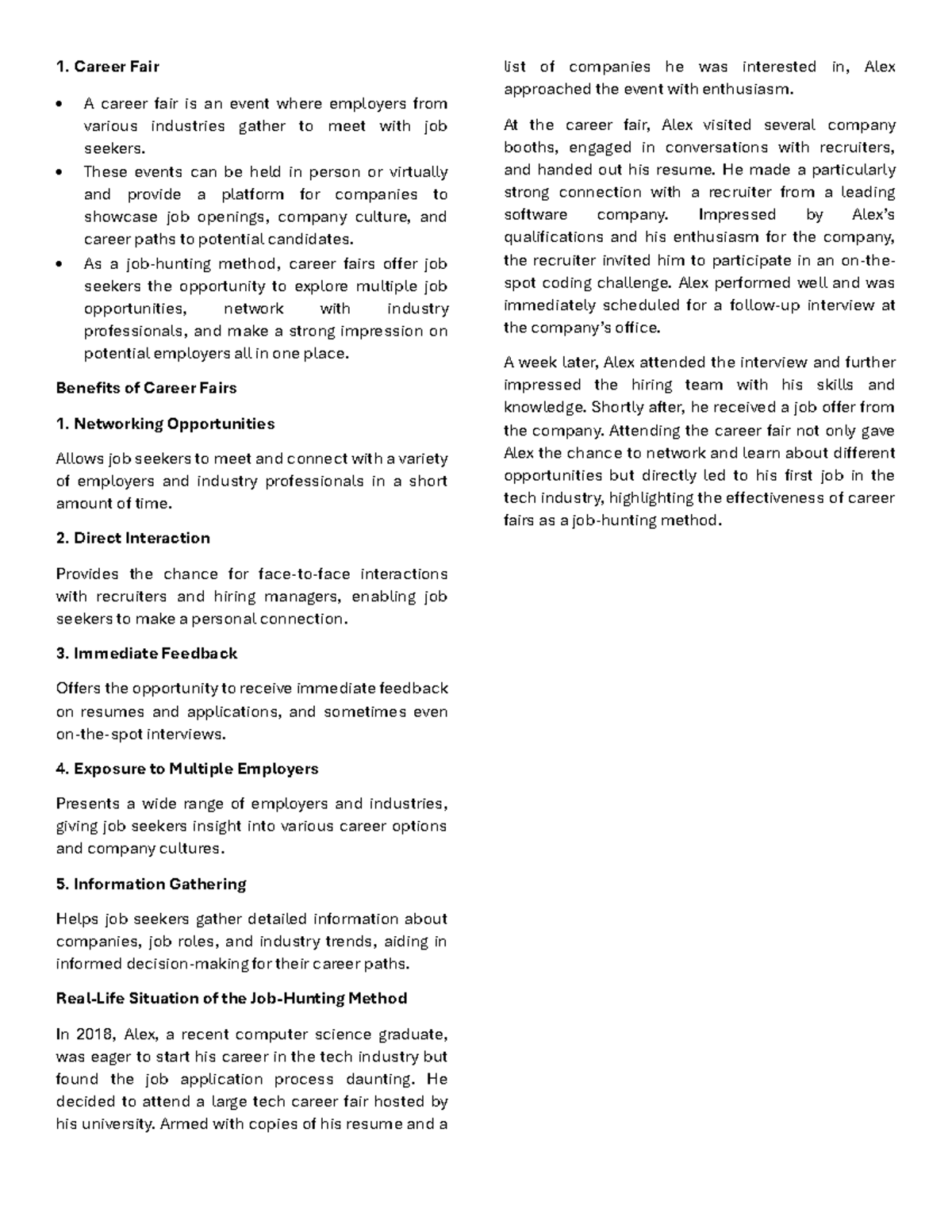 Epic-notes-2 - Epic - Career Fair A career fair is an event where ...