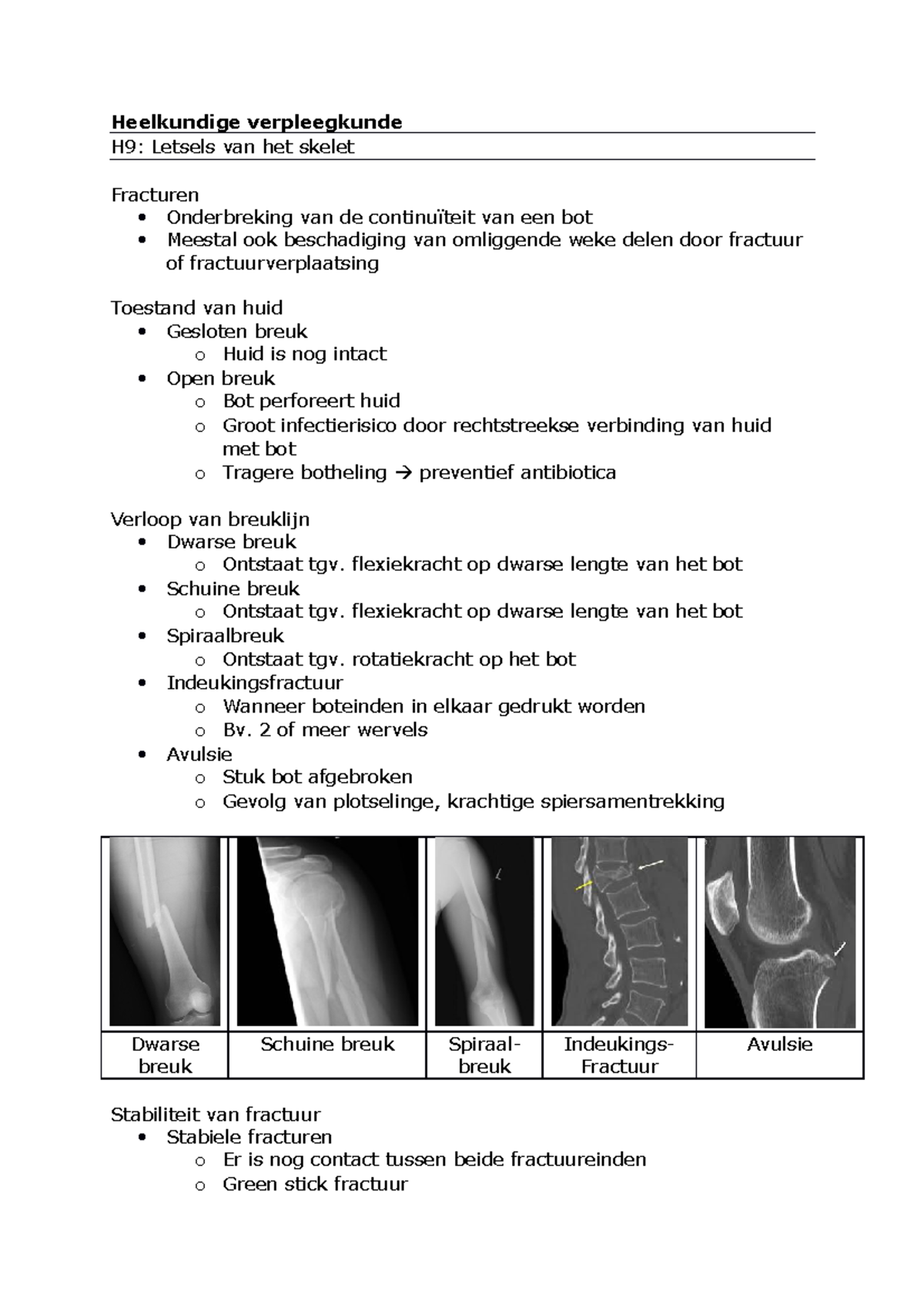 Samenvatting hoofdstuk 9-letsels van het skelet - Heelkundige ...