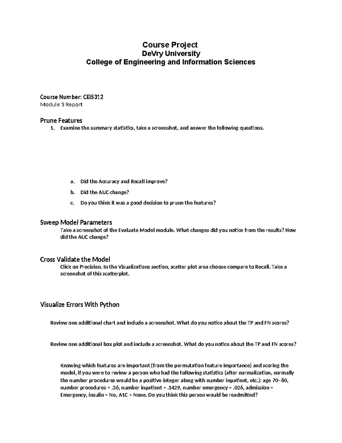 CEIS312 M3 Report CE Complete - Course Project DeVry University College ...