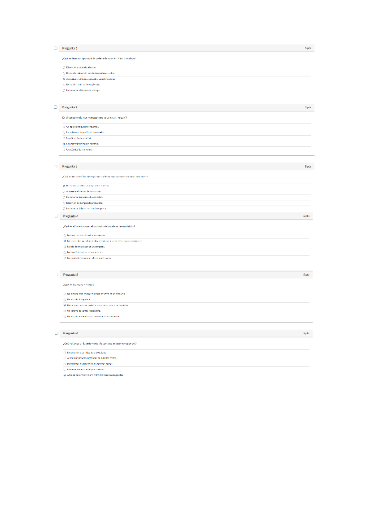 Actualizacion Profesional TP3 - 100% - Pregunta 1 5 pts se busca al optimizar la cadena de valor ...