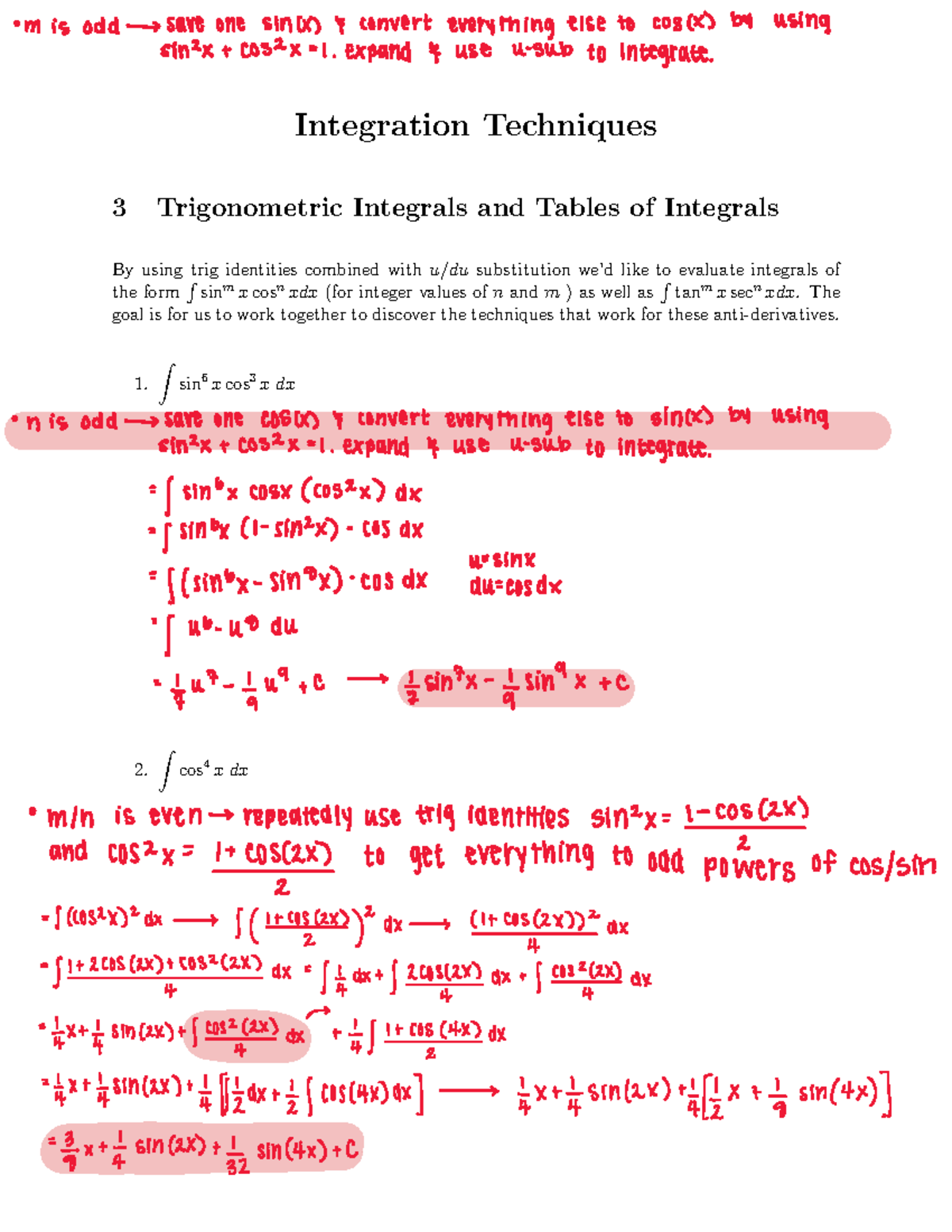 Trigonometric+Integrals+and+Tables+of+Integrals+In-Class+Notes ...