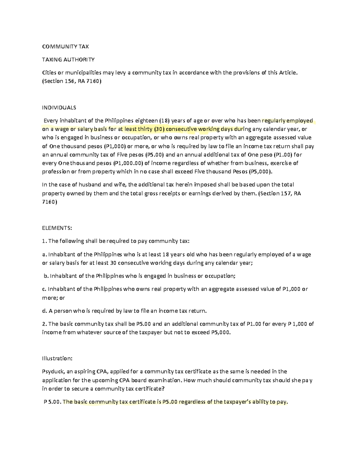 UNIT I Local GOVT Taxation PART 2 - COMMUNITY TAX TAXING AUTHORITY ...