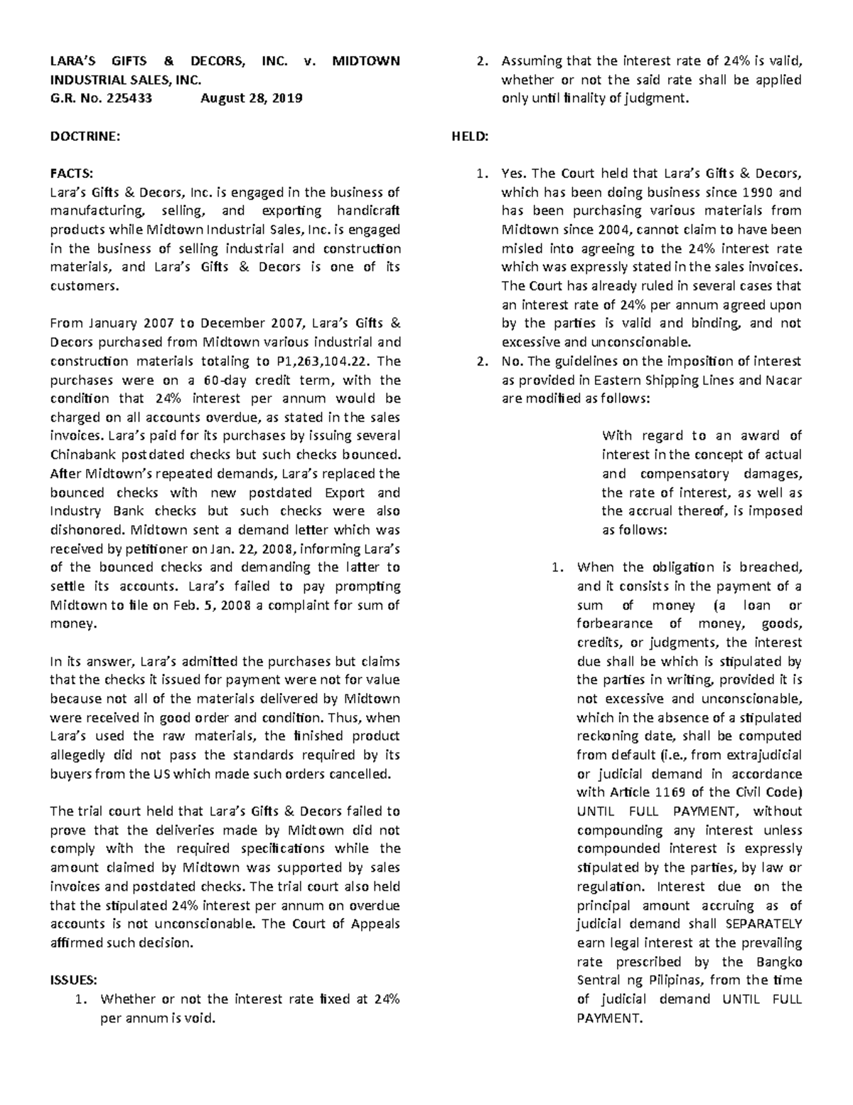 Laras-gifts-decors-v-midtown-industrial-sales compress - LARA9S GIFTS & DECORS, INC. v. MIDTOWN ...