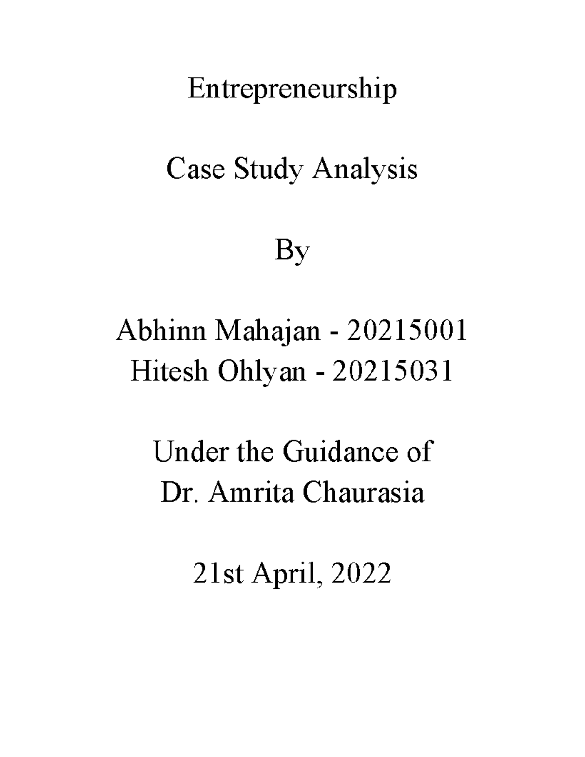 Abhinn Mahajan 20215001 - CIA 3 Case Study Analysis (15 marks ...