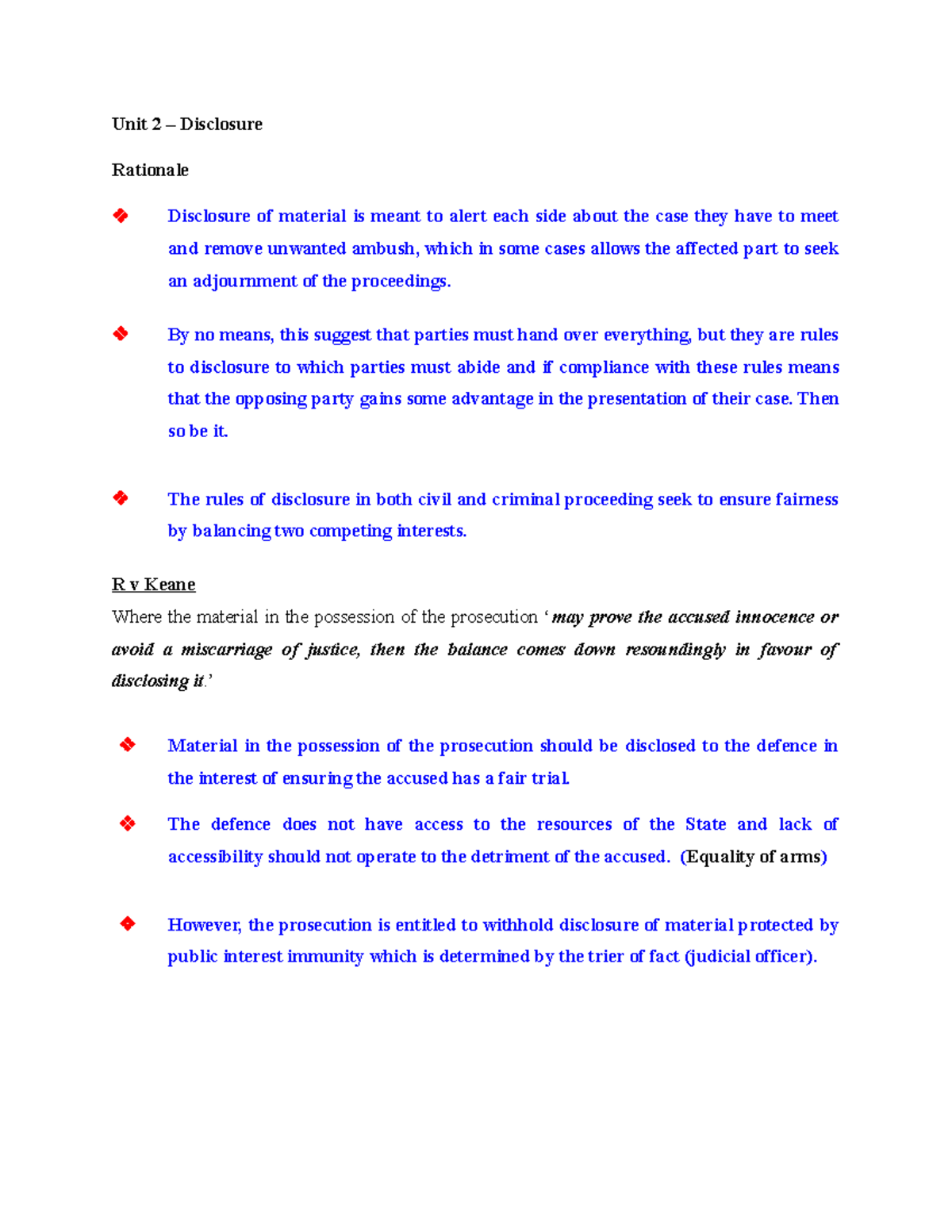 Unit 2 Notes - Disclosure - Unit 2 – Disclosure Rationale Disclosure of ...