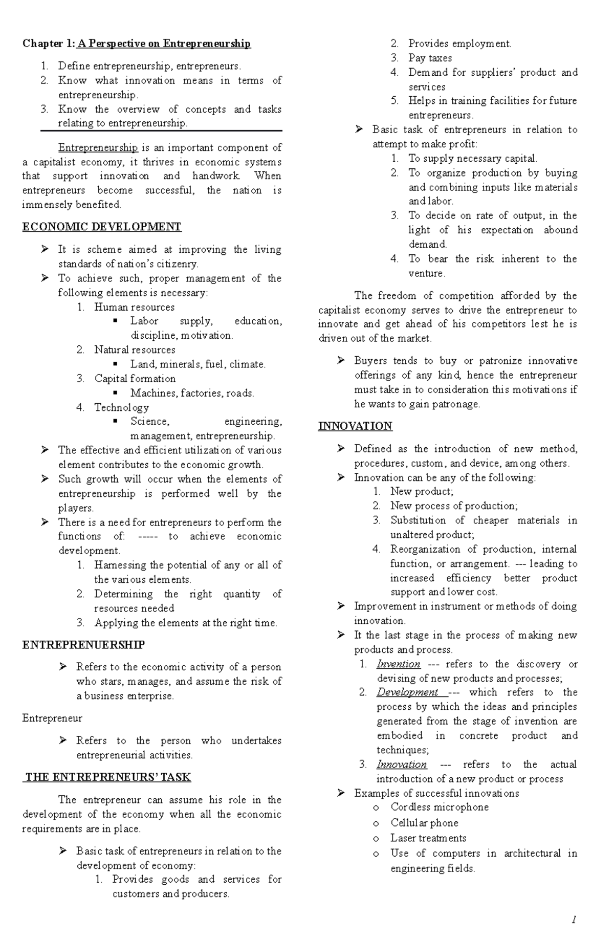 Chapter 1 - Entrep - Perspectvie on Entreprenuership - Chapter 1: A ...