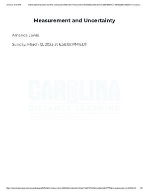 Measurement and Uncertainty Lab Report - Data Data Table 1: Determination of Uncertainty in Lab ...