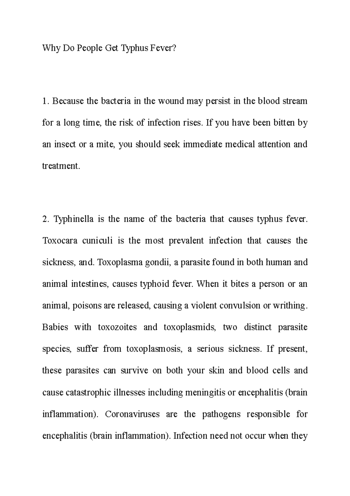 Why Do People Get Typhus Fever - Why Do People Get Typhus Fever ...