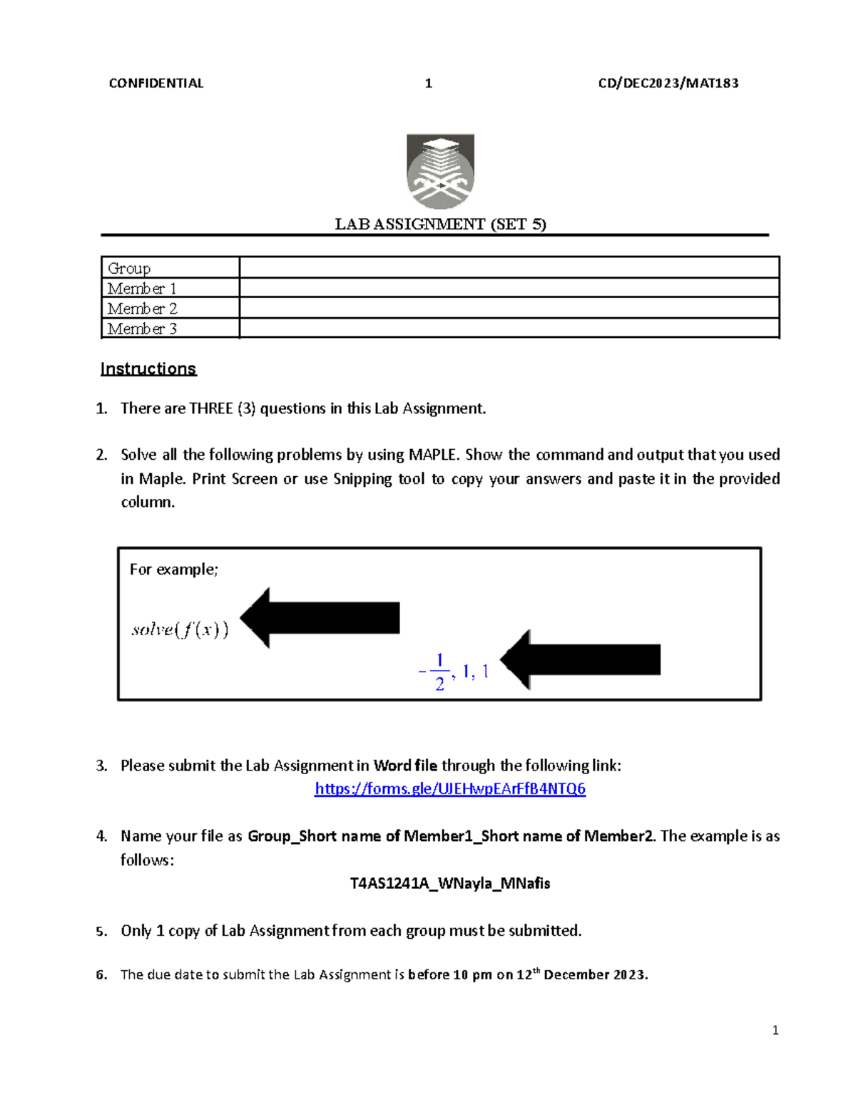 Lab Assignment set 5 Question - LAB ASSIGNMENT (SET 5) Group Member 1 ...