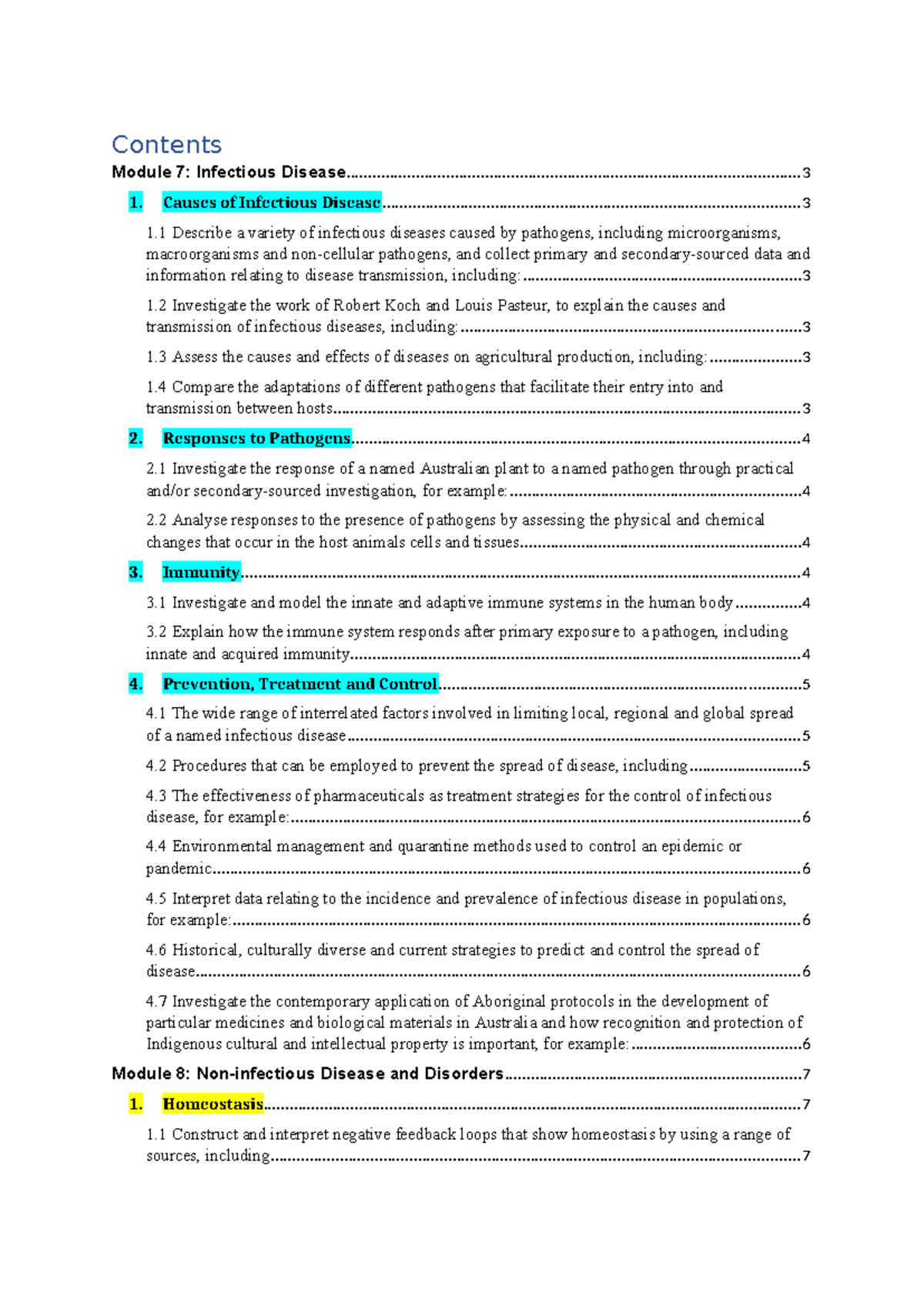 HSC Module 7 & 8 2 - Summary - Contents Module 7: Infectious - Studocu