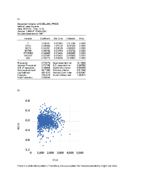 Tutorial 5 - SPSS - Model 1: OLS log(selling_price) c sla beds baths ...