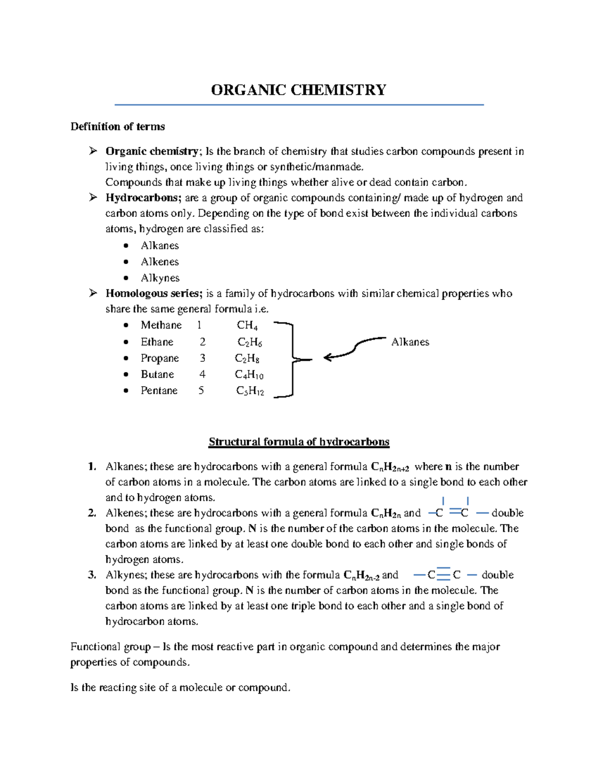 Organic Chemistry - Compounds that make up living things whether alive ...
