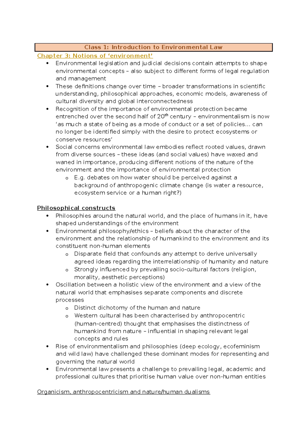 Introduction to Environmental Law: Notions of Environmental Legislation ...