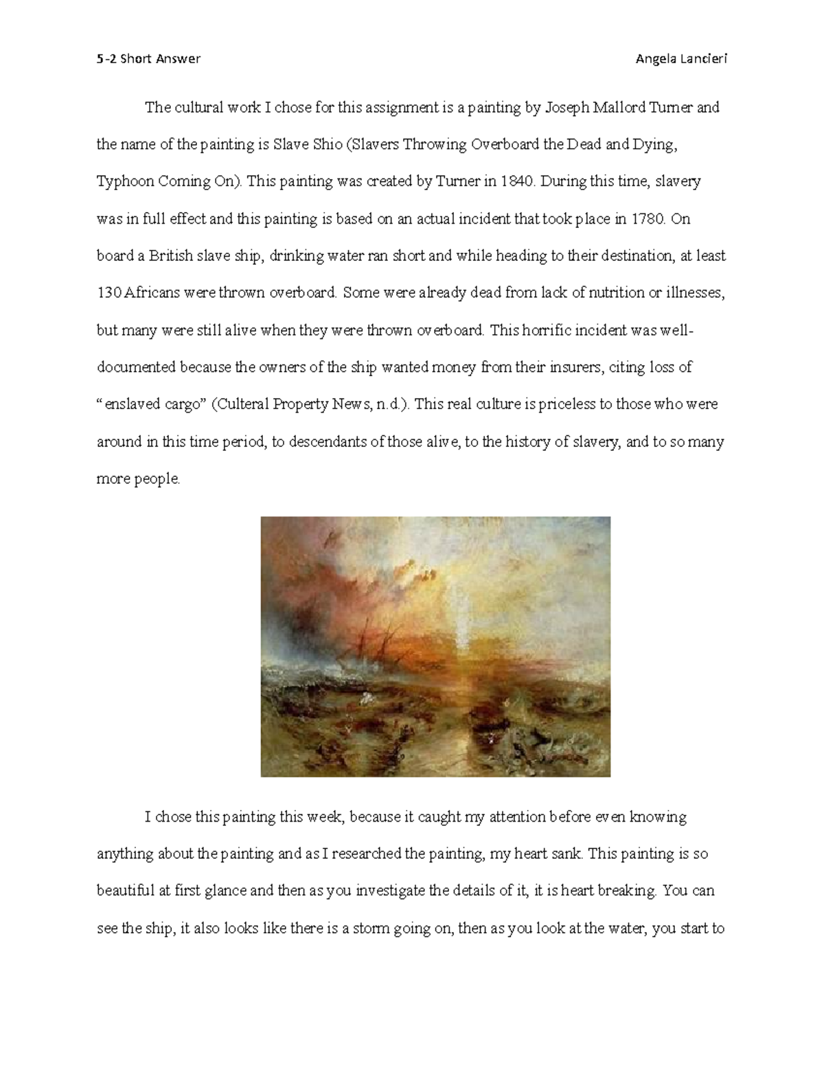 5-2 Short Answer - This was an A for the assignment - 5-2 Short Answer ...