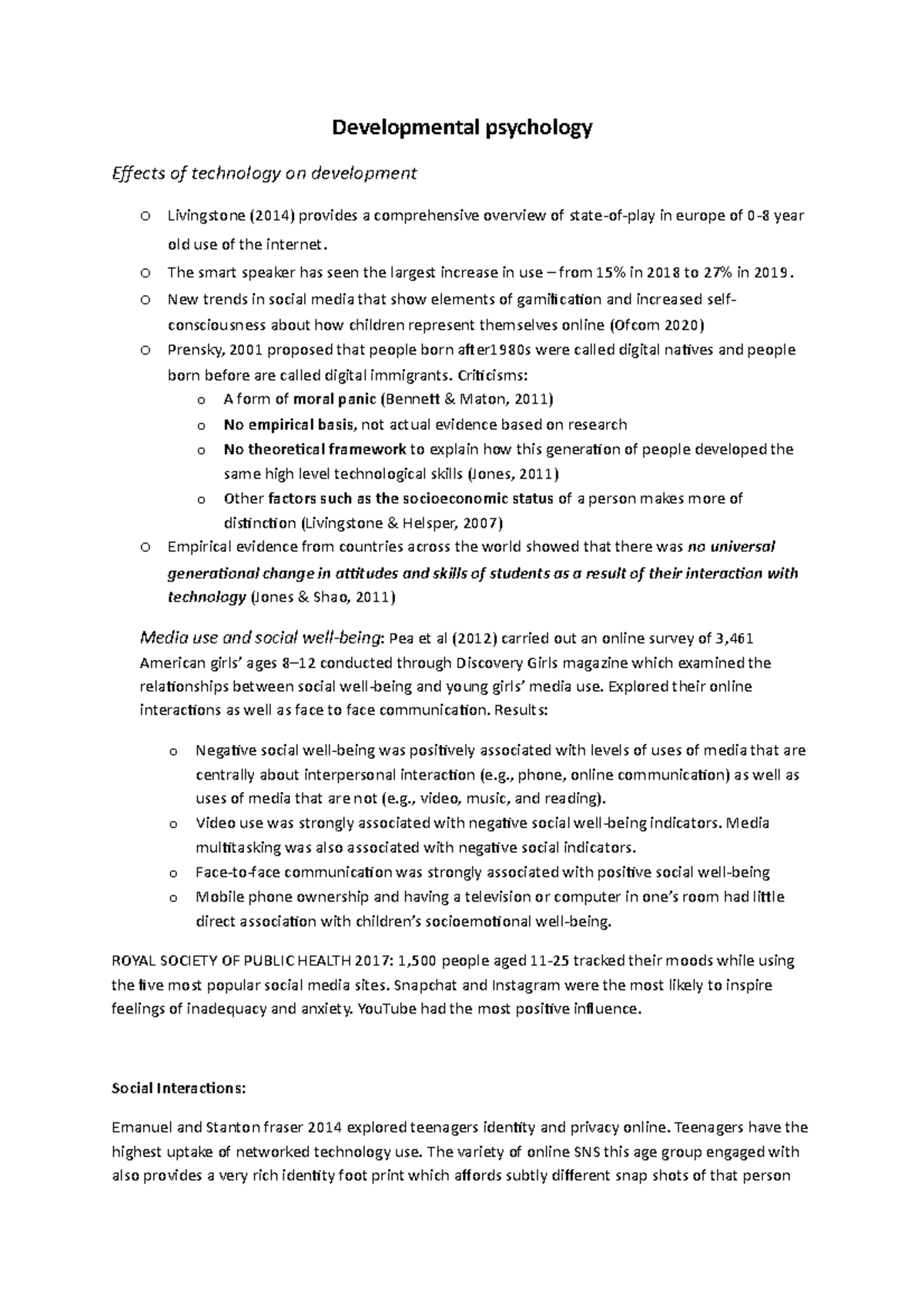 Developmental psychology - Developmental psychology Effects of ...