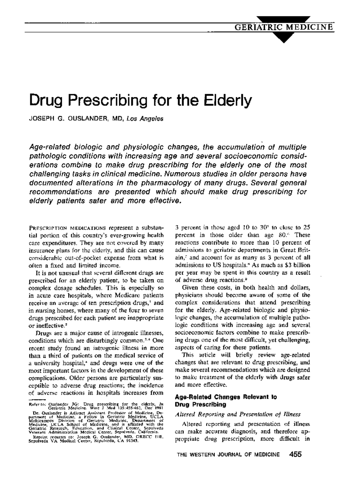 2 Drug Prescribing for the Elderly 1 - GERIATRIC MEDICINE Drug ...