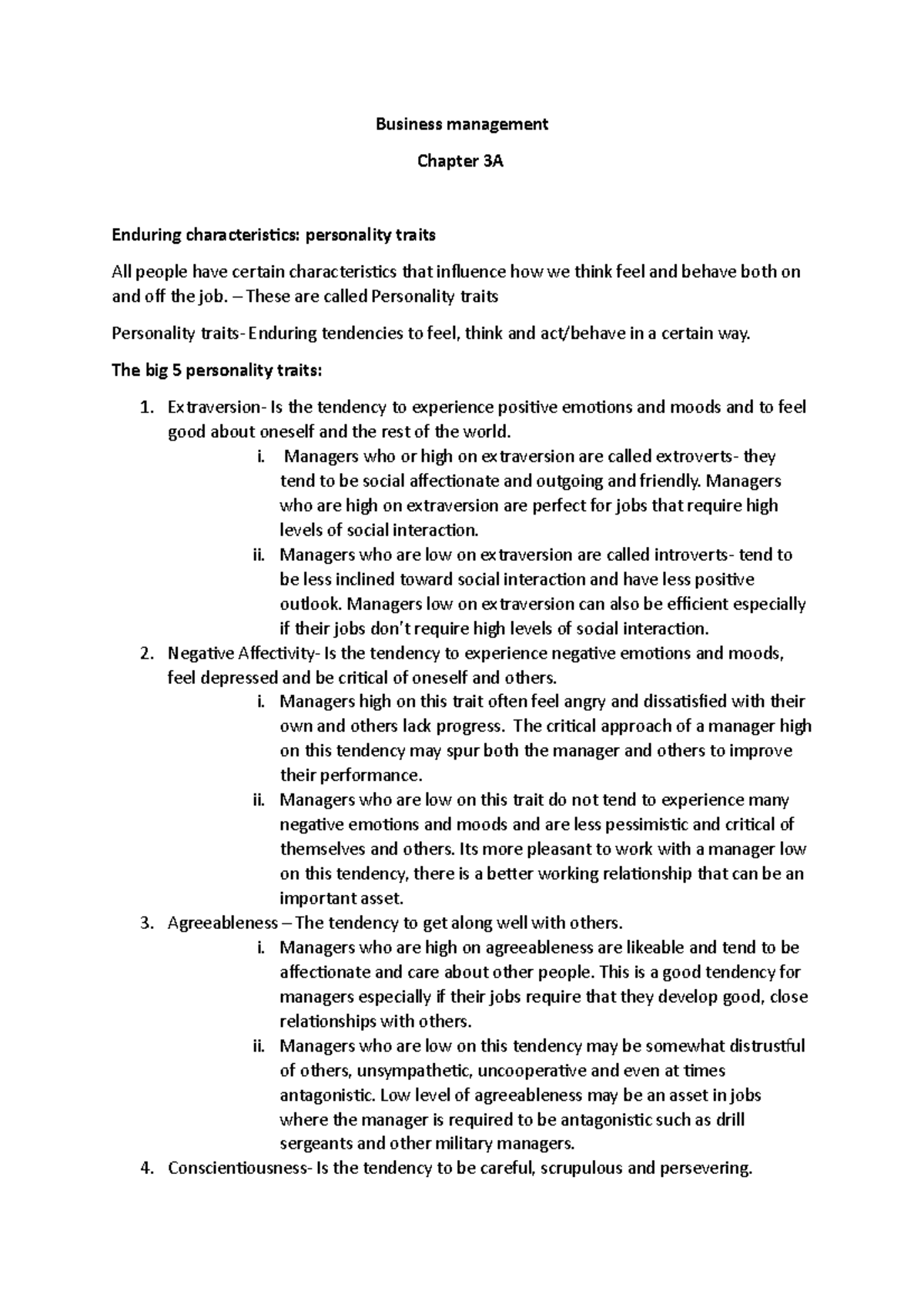 Business management chapter 3A - Business management Chapter 3A ...