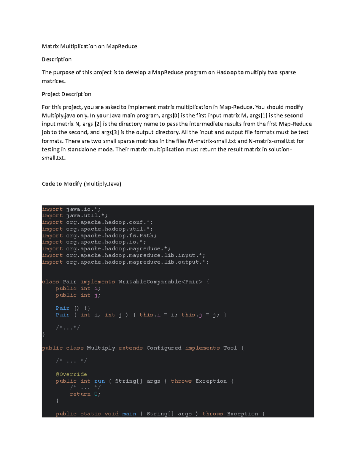 Matrix Multiplication on Map Reduce - Matrix Multiplication on ...