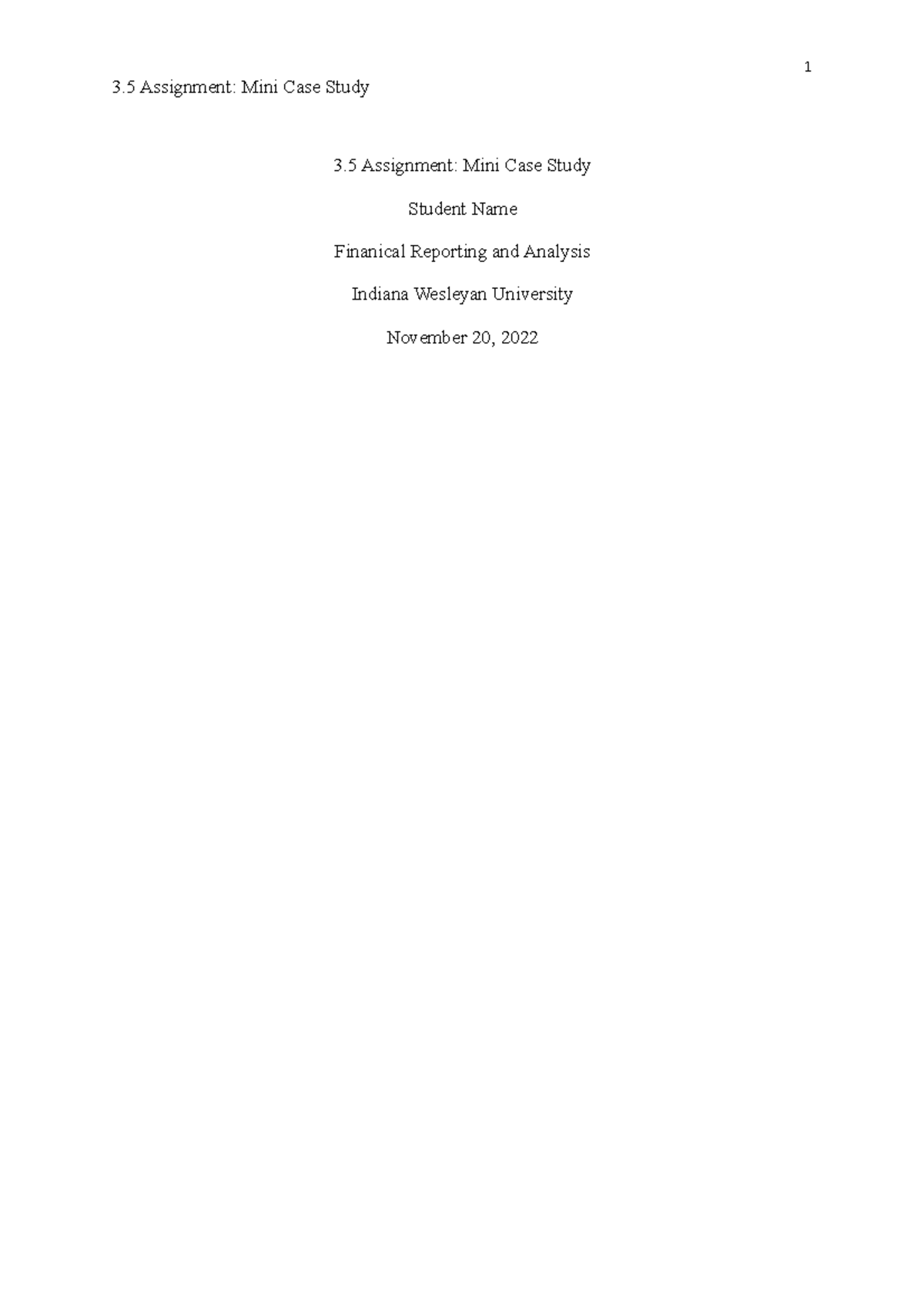 3.5 Assignment Mini Case Study Intel - 3 Assignment: Mini Case Study 3 ...