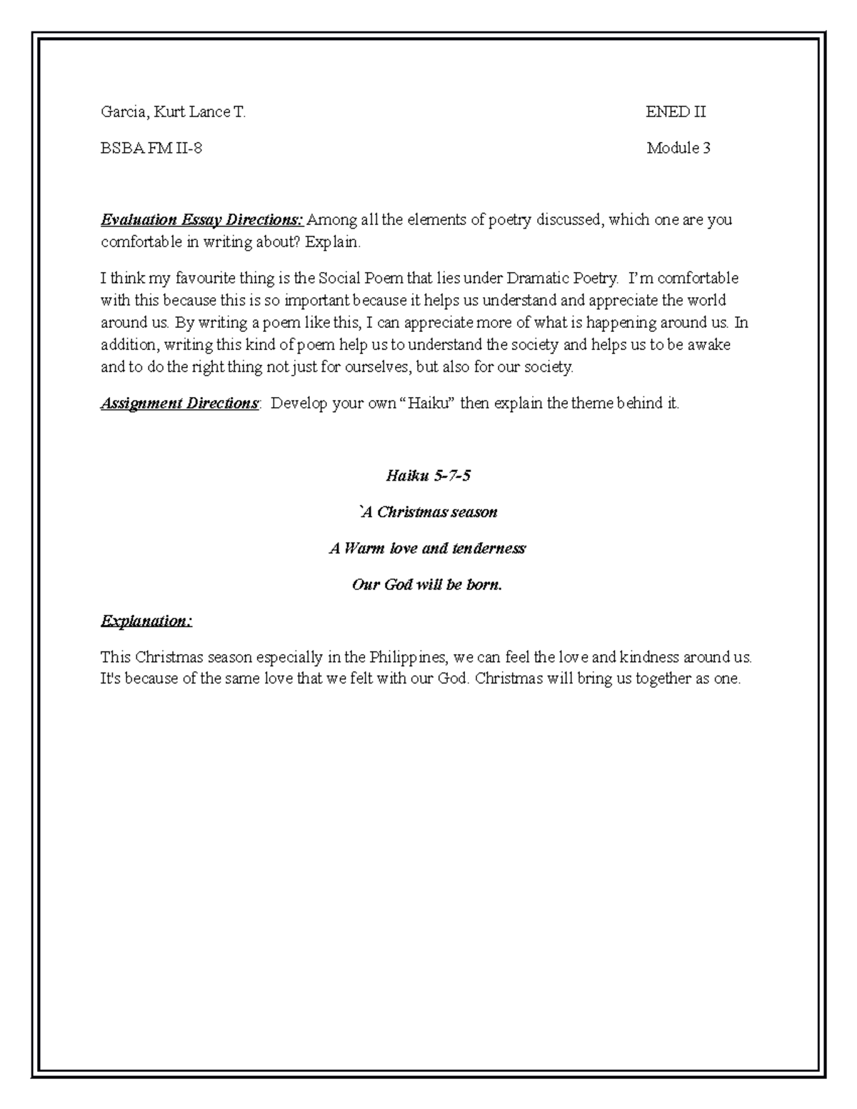 ENGLISH 12 LECTURE MODULE 16 FINAL TERMS - Garcia, Kurt Lance T. ENED ...