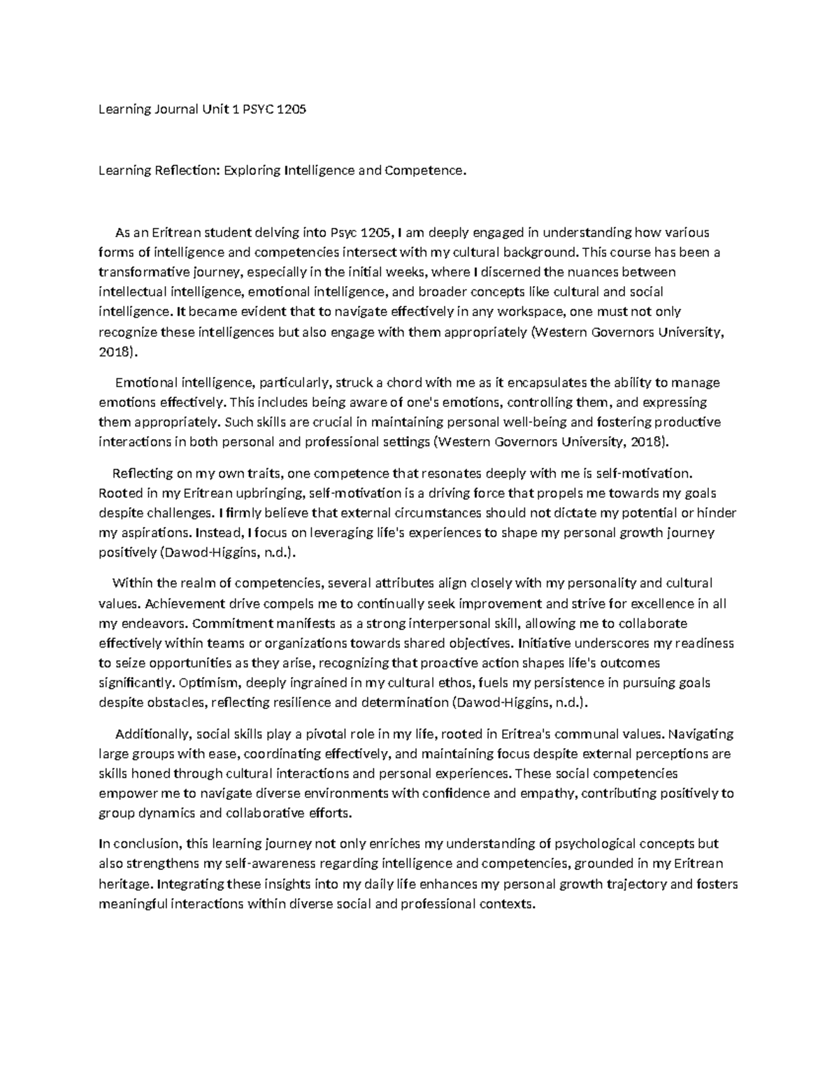 Learning Journal Unit 1 PSYC 1205 - Learning Journal Unit 1 PSYC 1205 ...