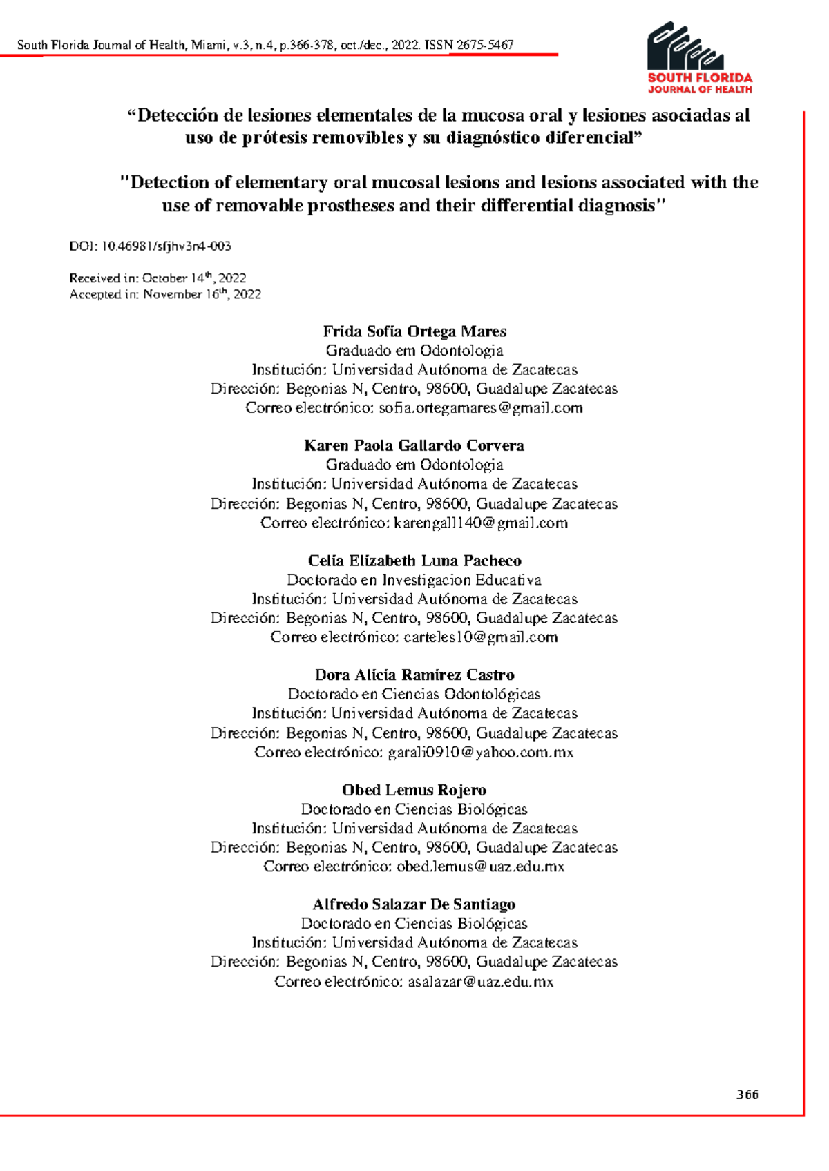 Detección de lesiones elementales de la mucosa oral - com Obed Lemus ...