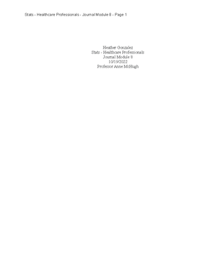 IHP 340 Module 8 Journal - Amber Harris 8-1 Journal: Reflecting on ...