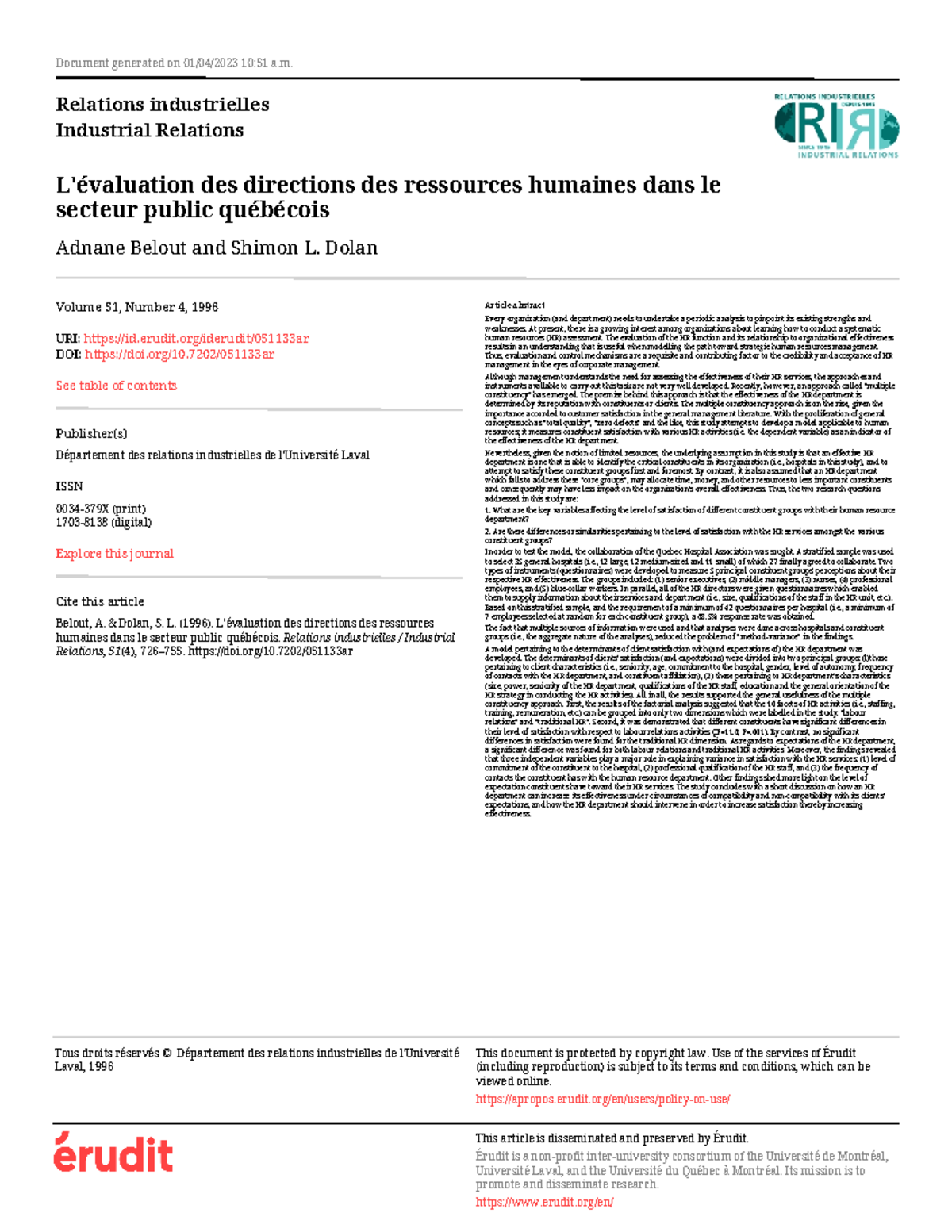 L'évaluation des directions des ressources humaines dans le - Tous ...