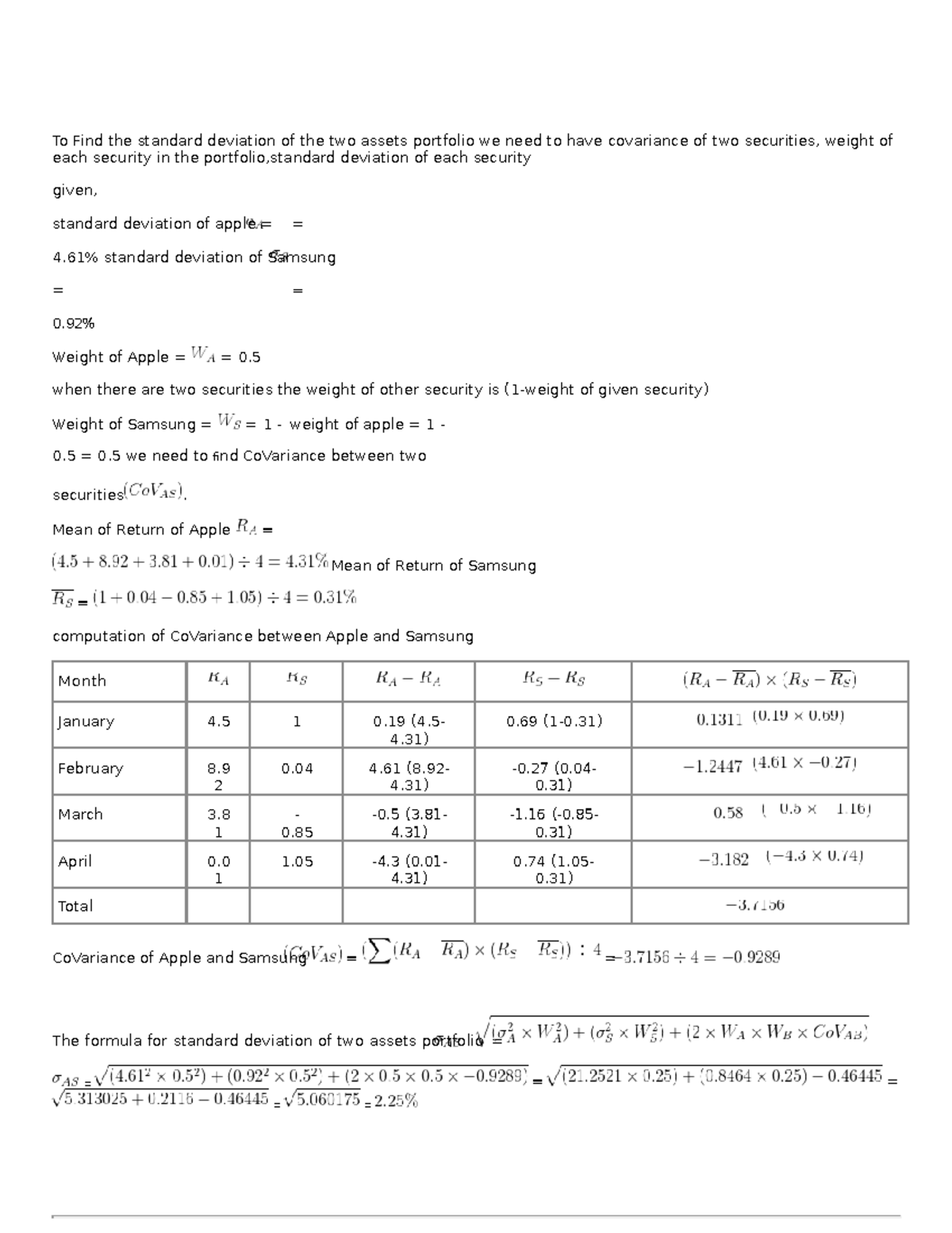 Loading.. (18) - finance - = = = To Find the standard deviation of the ...