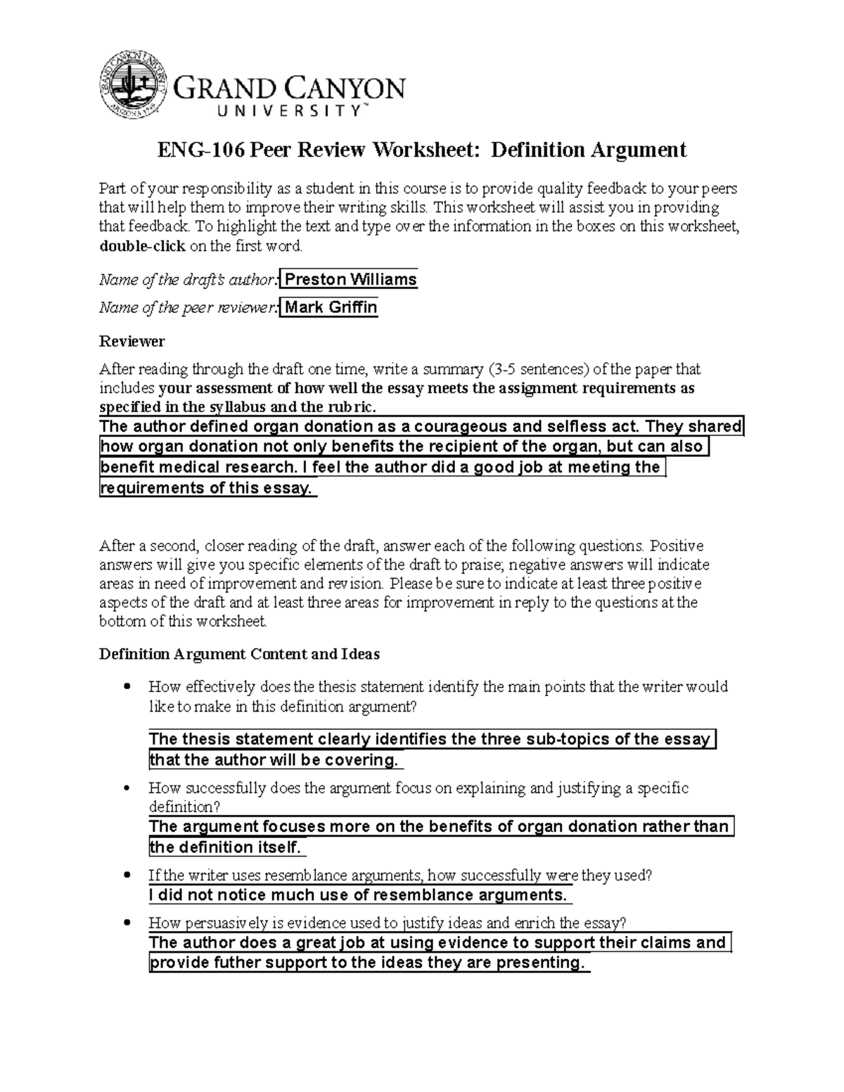 ENG106 Definition Peer Review Worksheet - ENG-106 Peer Review Worksheet ...