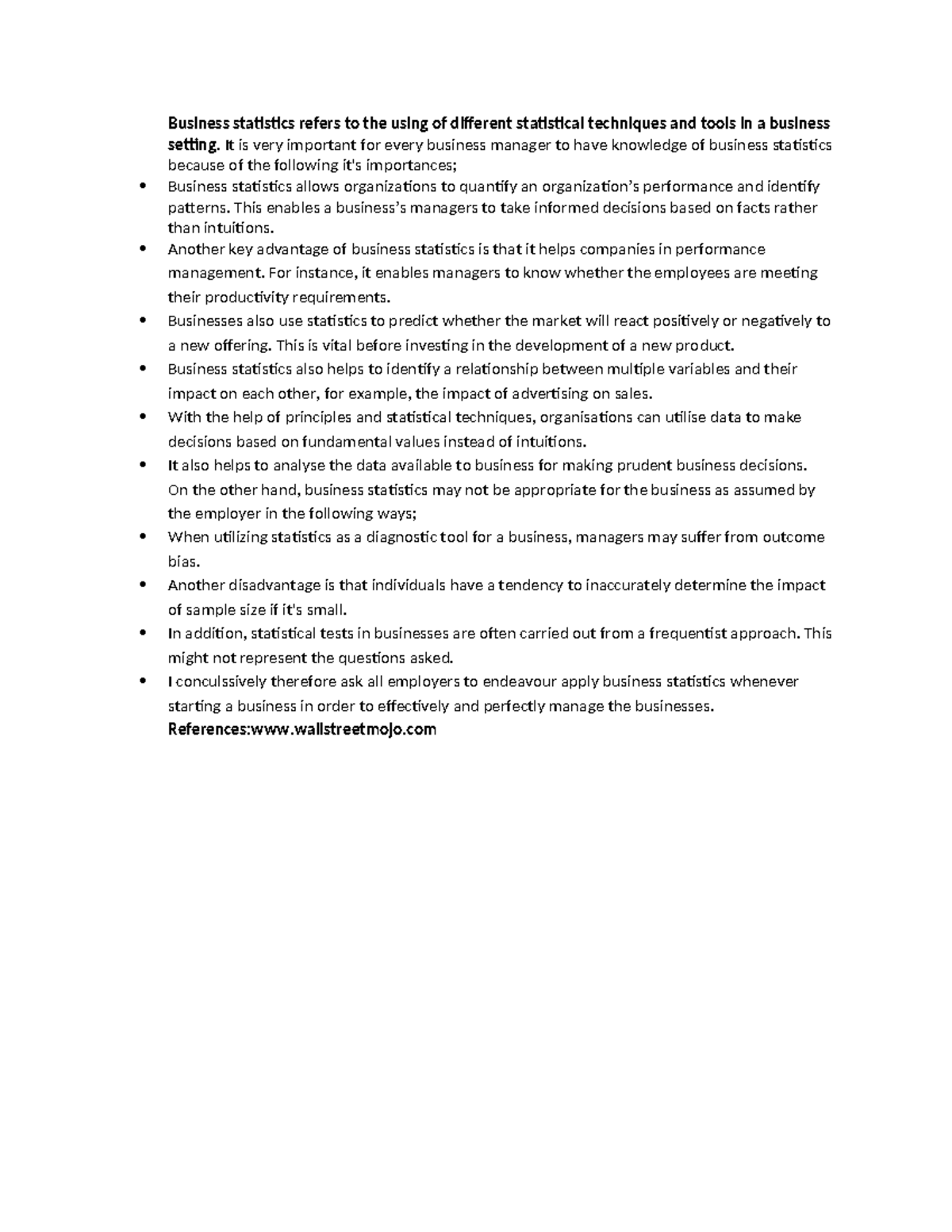 Business statis-WPS Office - Business statistics refers to the using of ...