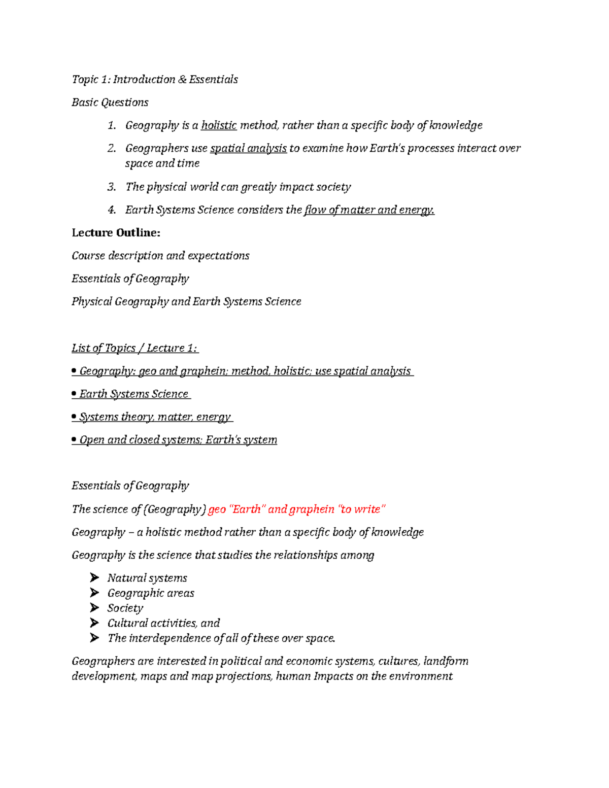 Topic 1 and 2 - Topic 1: Introduction & Essentials Basic Questions ...