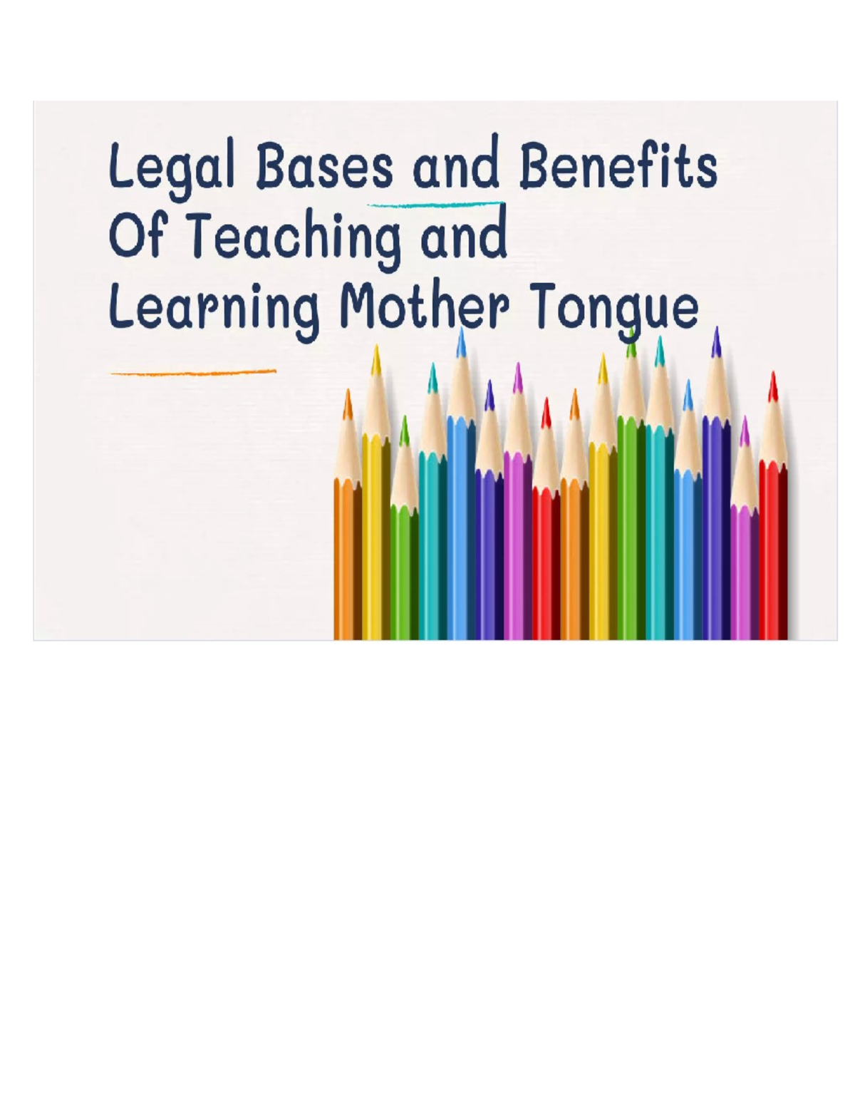 Mother- Tongue - Basic Education - JHS - Studocu