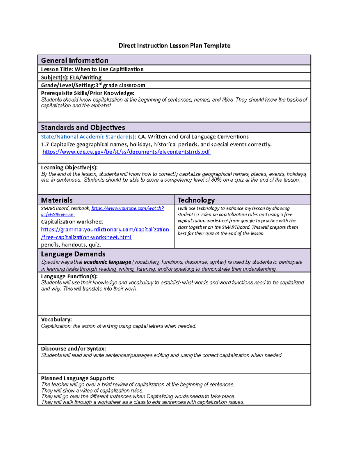 English lesson plan - passed - C365 - WGU - Studocu