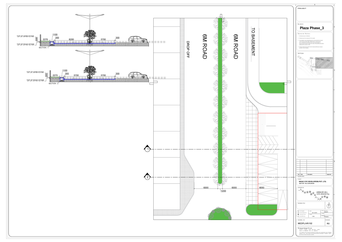Road section 01 - ROAD PROFILE - 6M ROAD TO BASEMENT 6M ROAD DROP OFF 1 ...