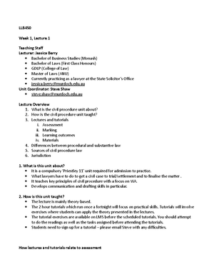 LLB450 Assignment 1 - Calderbank offer and letter of demand and ...