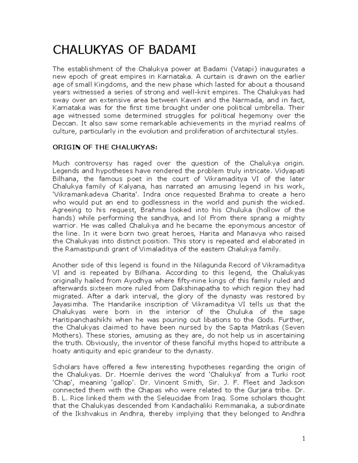 Chalukyas - notes for second semester BA History degree course ...