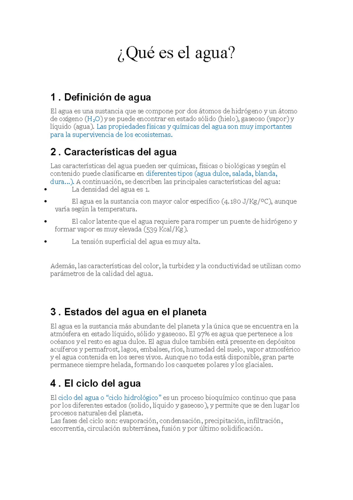 Qué es el agua - DEFINICION DEL AGUA - Ciencias de La Naturaleza I ...