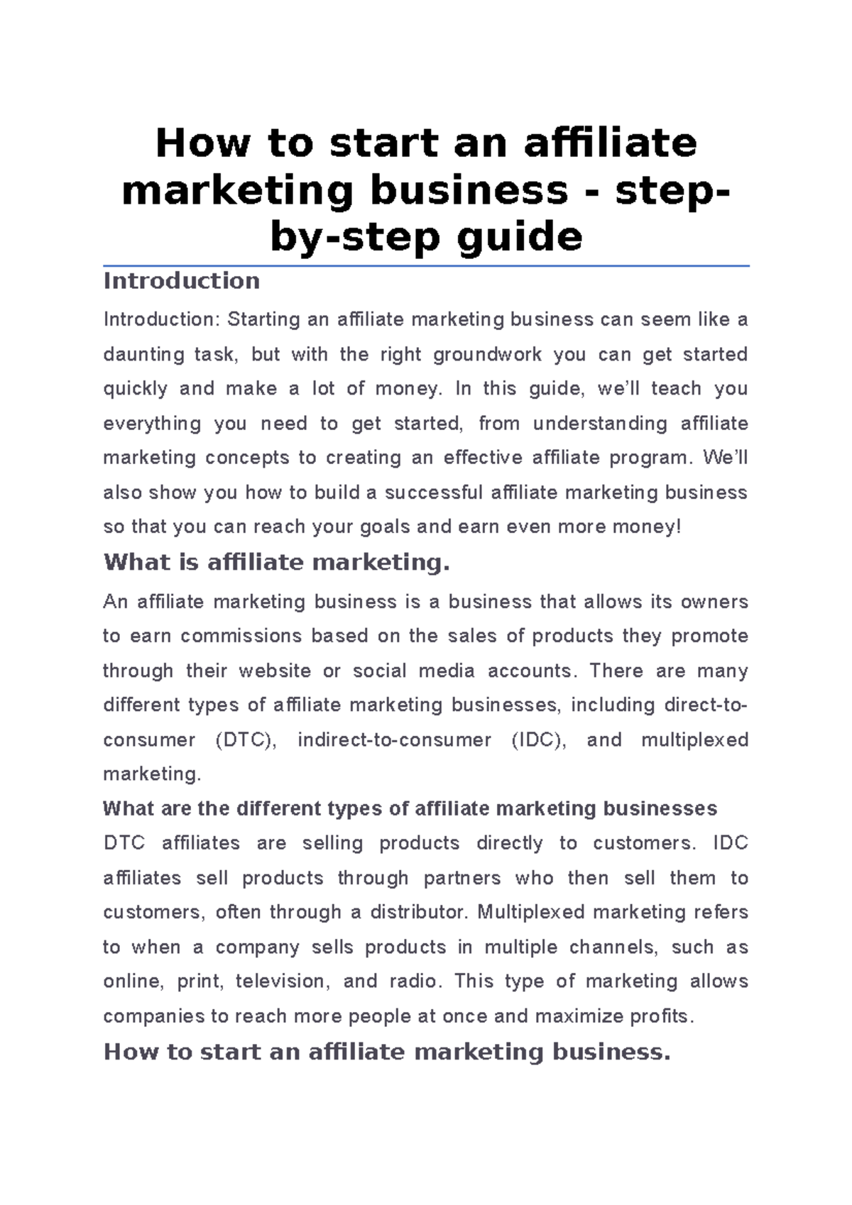 How to start an affiliate marketing business - step-by-step guide - How ...