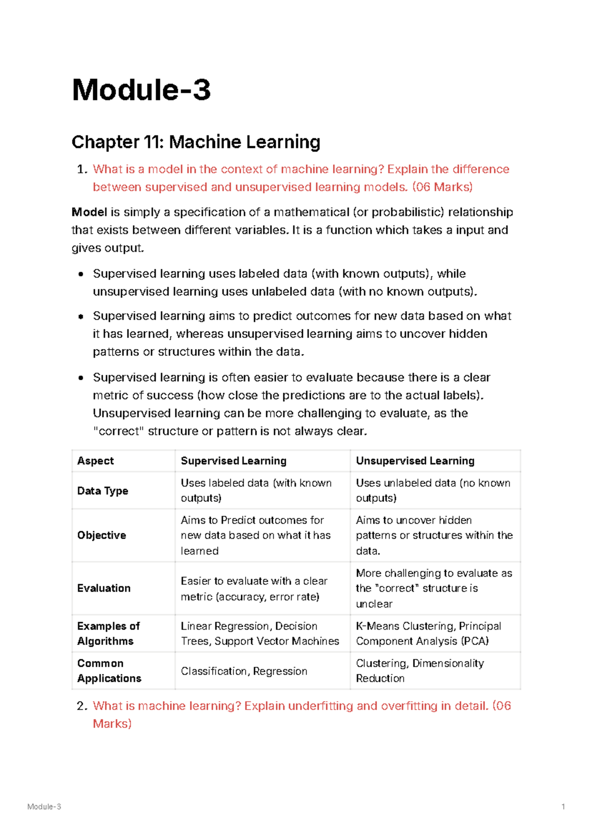 Module-3 - Text book drafted notes - Module- Chapter 11: Machine ...