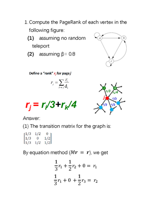 Tutorial 1-question - Q1. Design MapReduce algorithms to take a very large file of integers and ...