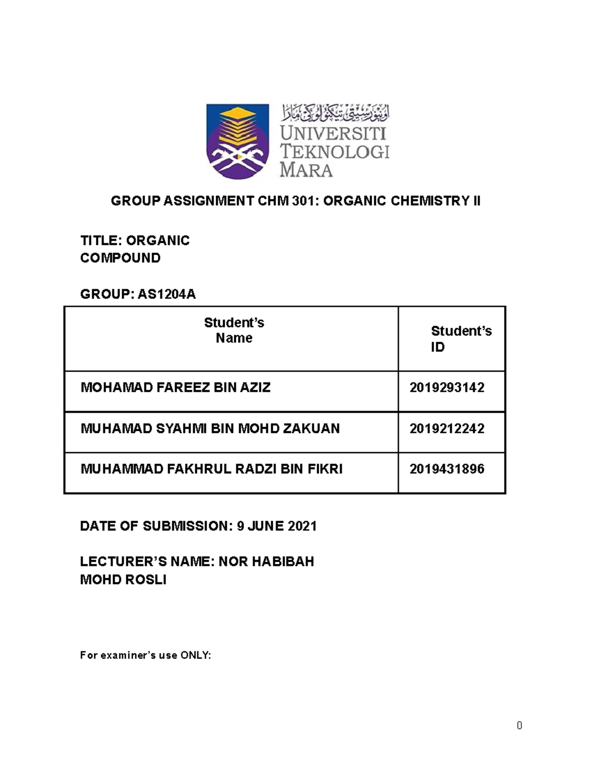 CHM301 - Essential oil Assignment group 9 - GROUP ASSIGNMENT CHM 301 ...