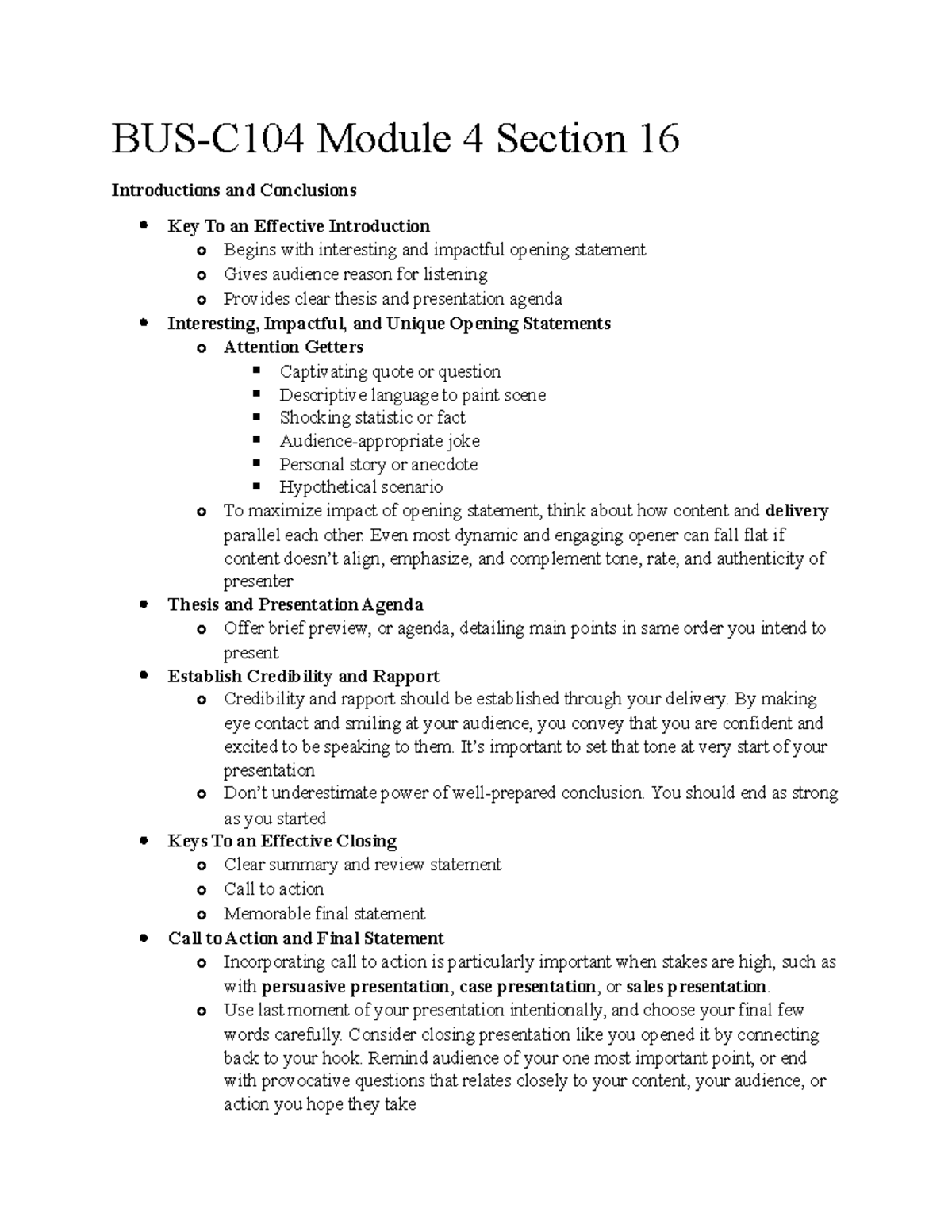 BUS-C104 Module 4 Section 16 - BUS-C104 Module 4 Section 16 ...