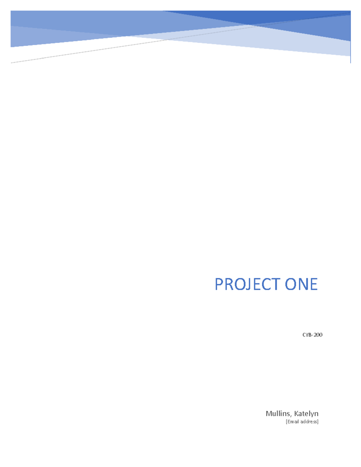 CYB 200 Project One - Specifically, you must address the critical ...
