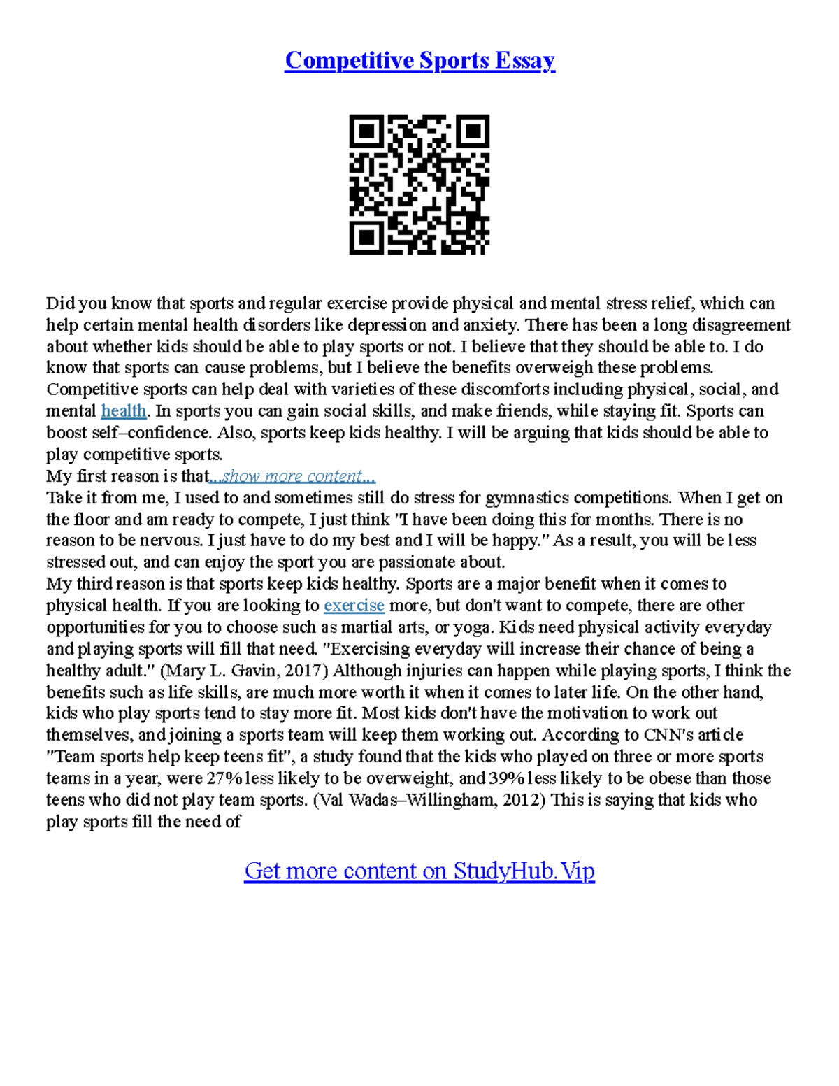 Sports Essays Sports Essays - Competitive Sports Essay Did you know ...