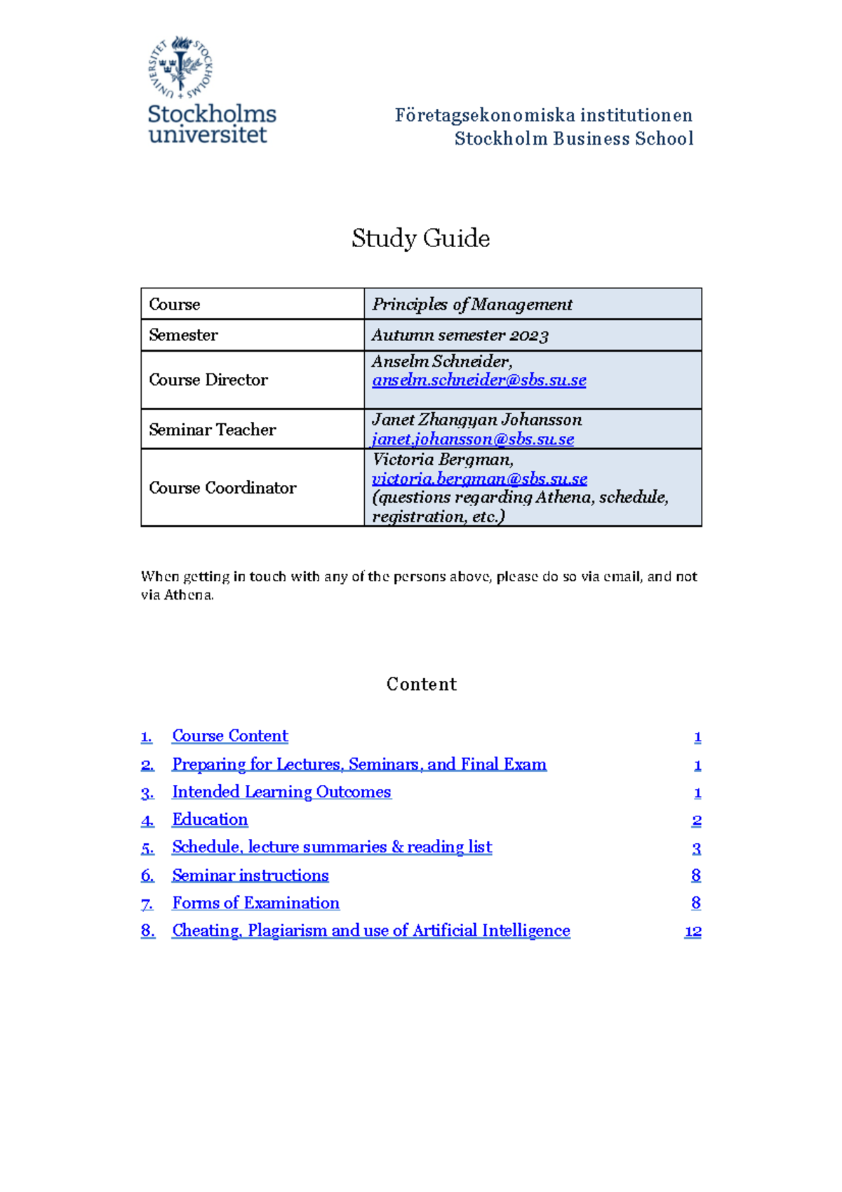 Management Study Guide - Företagsekonomiska institutionen Stockholm ...