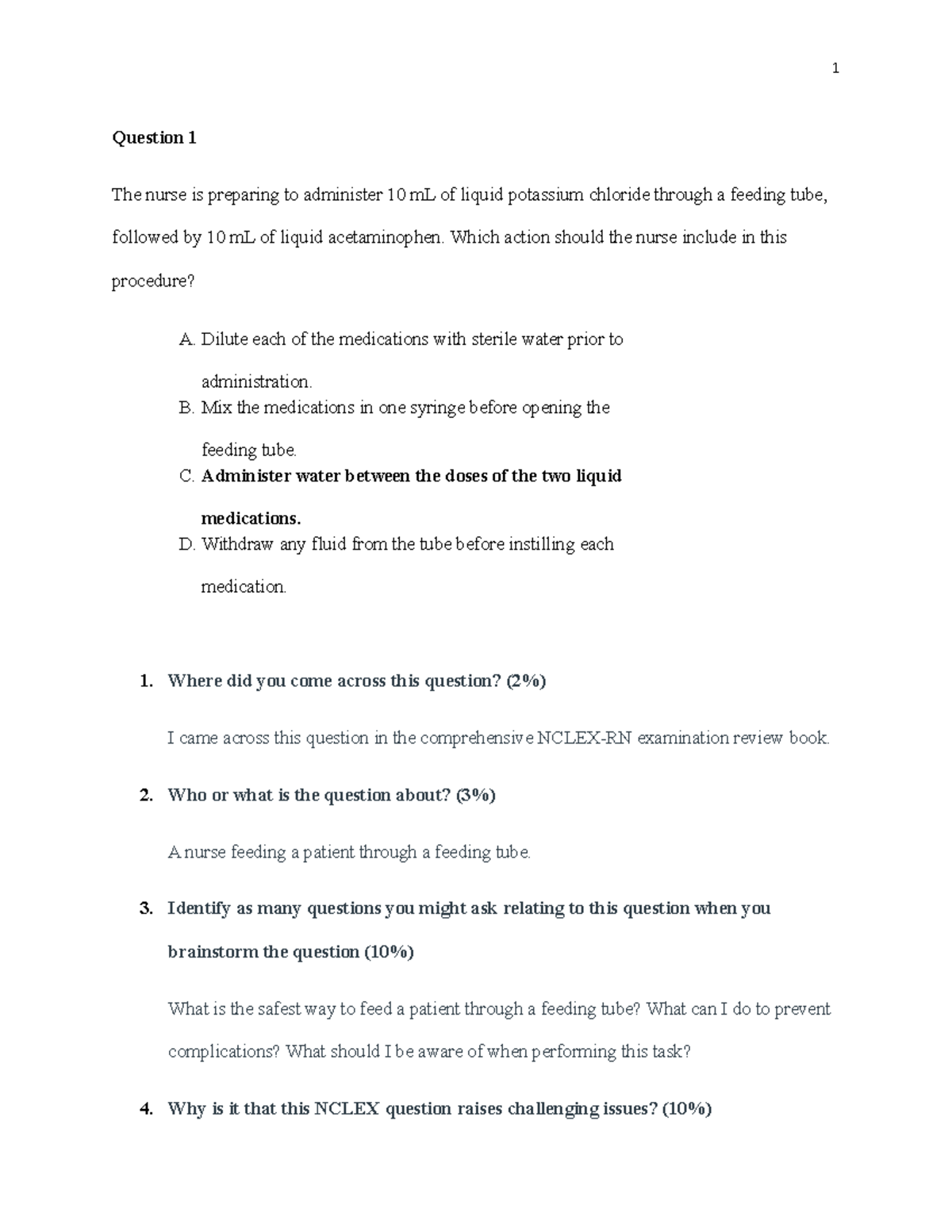 Homework #3 - This is example questions from the NCLEX examination text ...