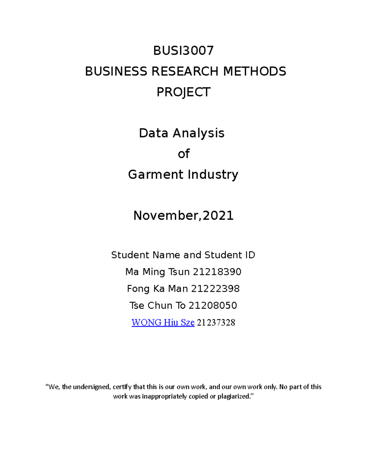 Group Project- Garment Industry Productivity - BUSI BUSINESS RESEARCH ...