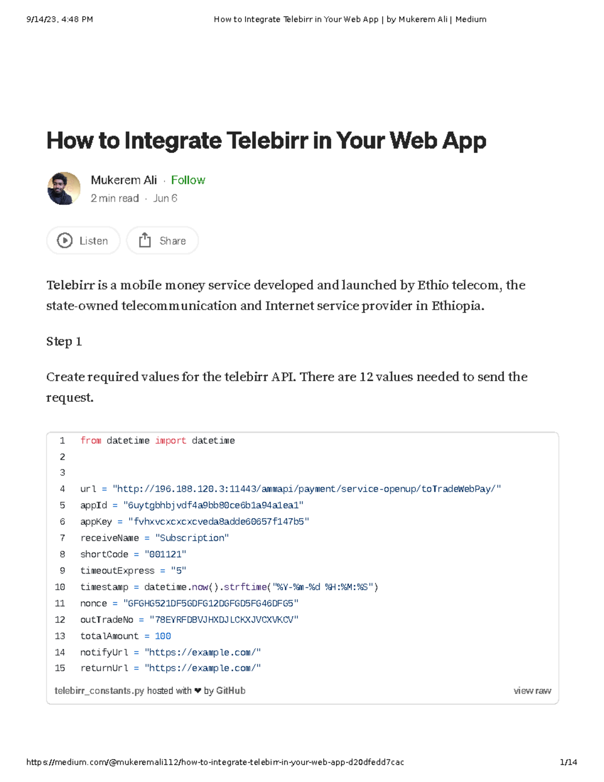 How to Integrate Telebirr in Your Web App by Mukerem Ali Medium - How ...