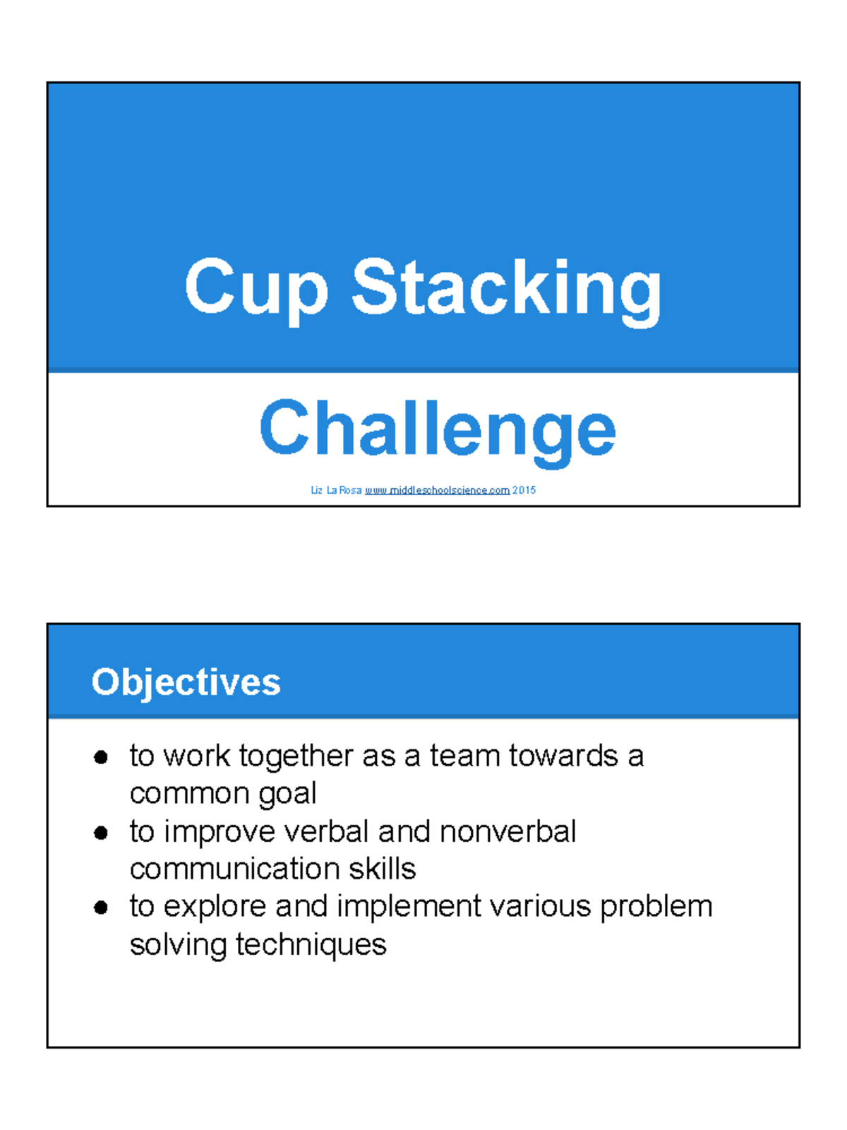 Cup stacking challenge - Studocu